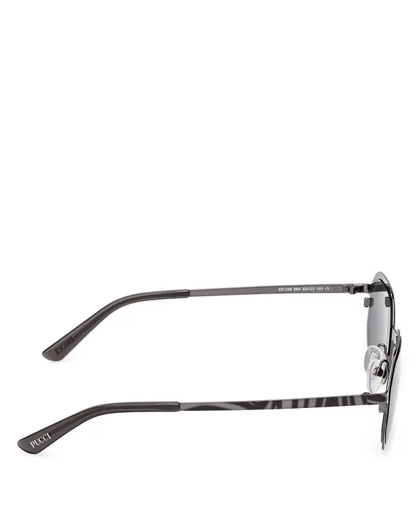 Emilio Pucci 52mm Geometric Sunglasses - Black/smoke