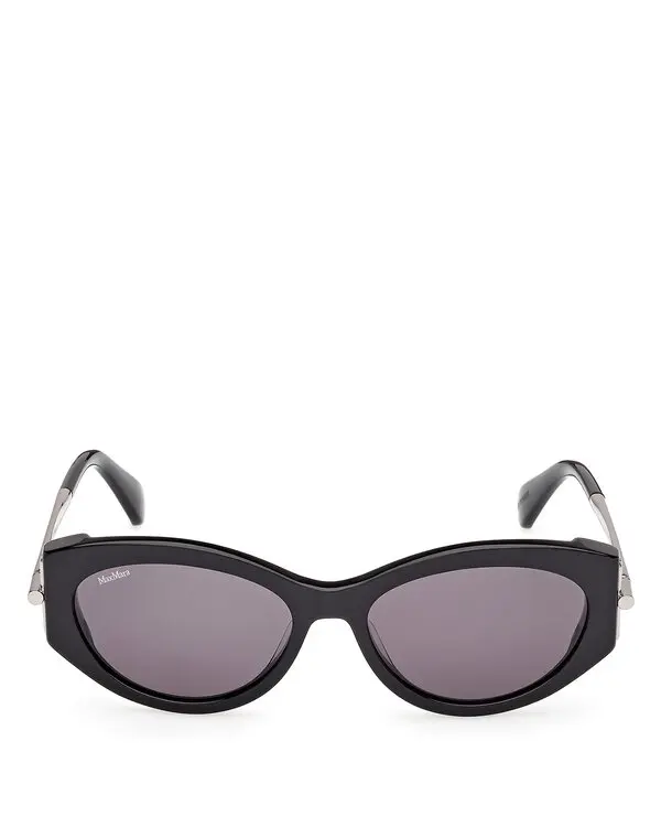 Max Mara Oval Sunglasses 54mm - Black/smoke