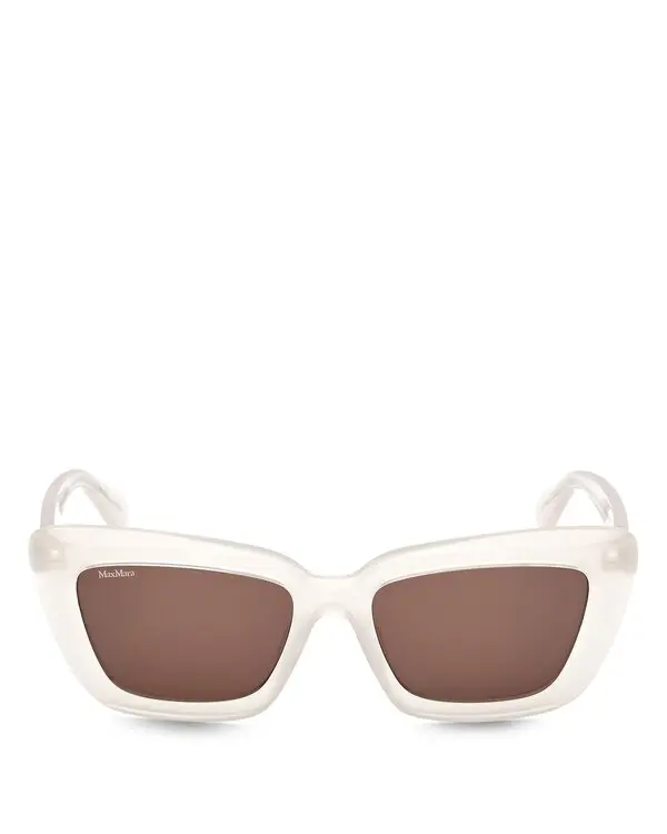 Max Mara Cat Eye Sunglasses, 54mm - White/brown
