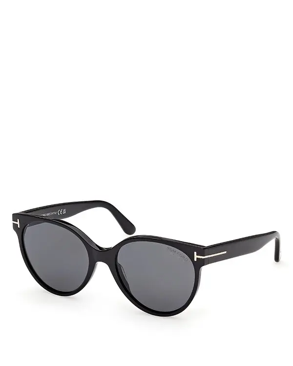 TOM FORD Tallulah Round Sunglasses 56mm - Black/smoke