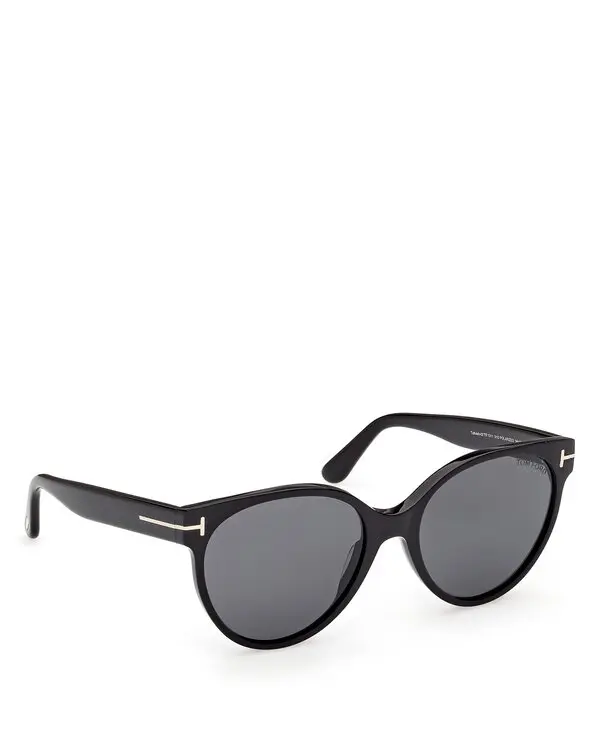 TOM FORD Tallulah Round Sunglasses 56mm - Black/smoke
