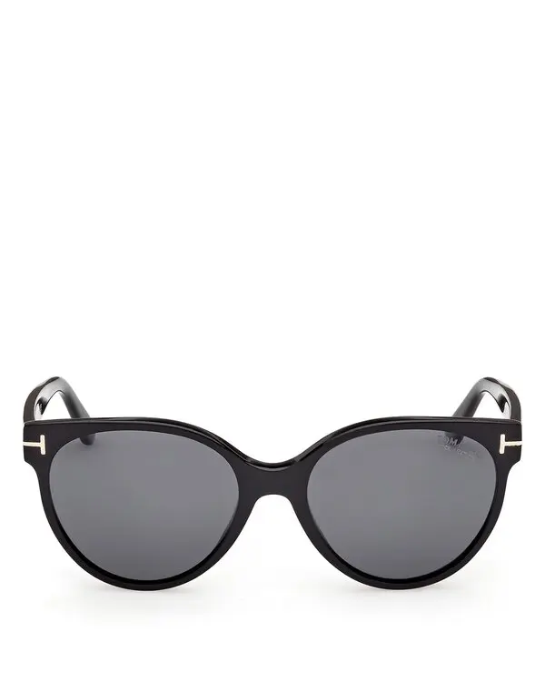 TOM FORD Tallulah Round Sunglasses 56mm - Black/smoke