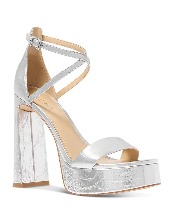 Michael Kors Cami Platform Sandals - Silver