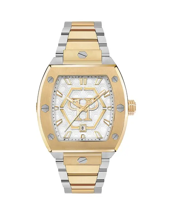 Philipp Plein The Hexagon Phantom Two Tone Watch, 44mm - White/two Tone