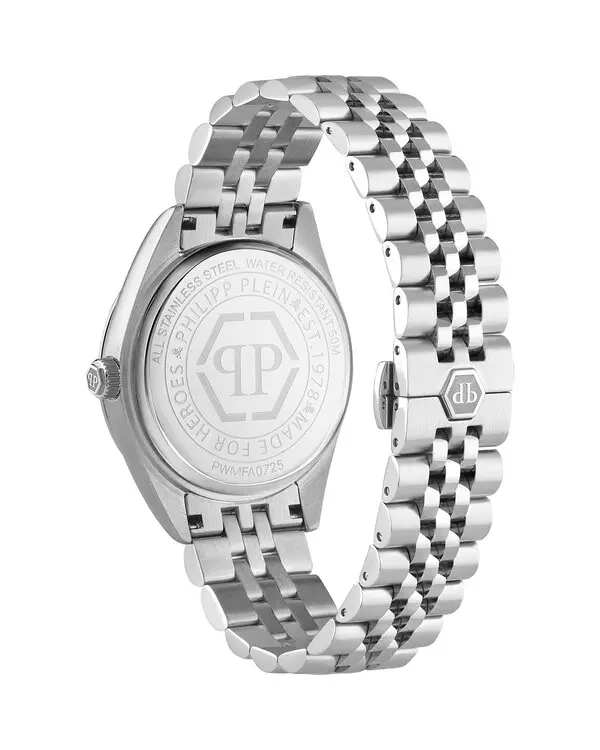 Philipp Plein Date Superlative 41mm Crystal Watch - Silver/silver