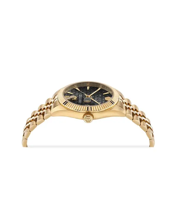 Philipp Plein Date Superlative Crystal Watch - Black/gold