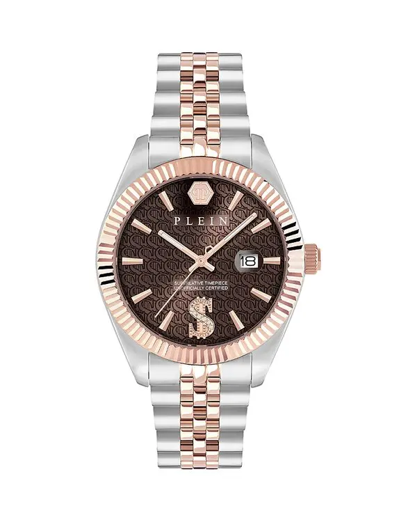 Philipp Plein Date Superlative Crystal Watch, 41mm - Brown/two Tone
