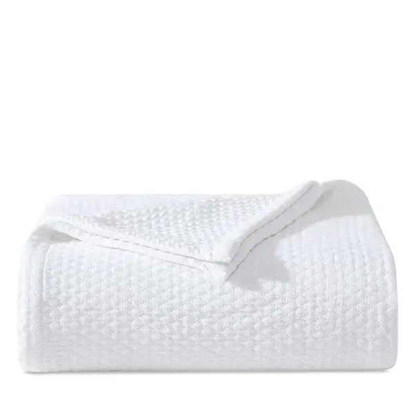 Vera Wang Matelasse Woven Cotton Blanket, Full/queen - White