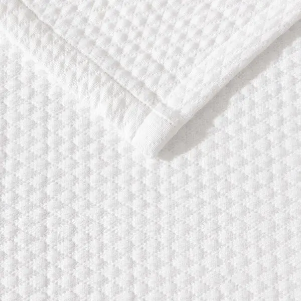 Vera Wang Matelasse Woven Cotton Blanket, Full/queen - White