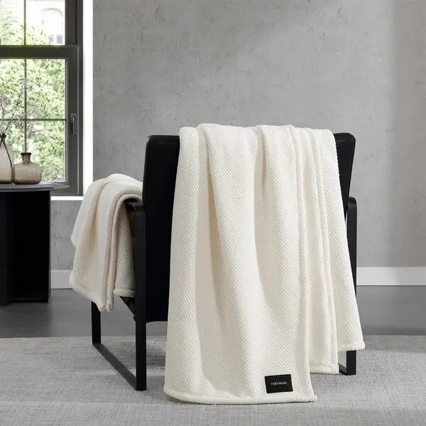 Vera Wang Chenille Jacquard Plush Blanket, King
