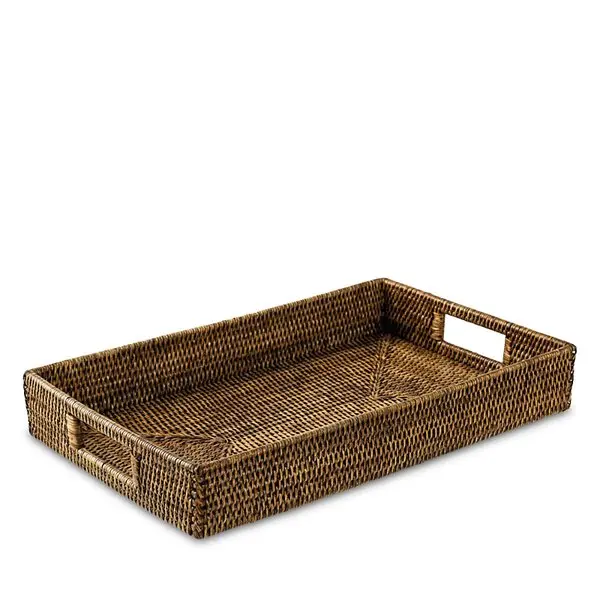 SAMBONET Radici Home Collection Rattan Tray With Handles - No Color