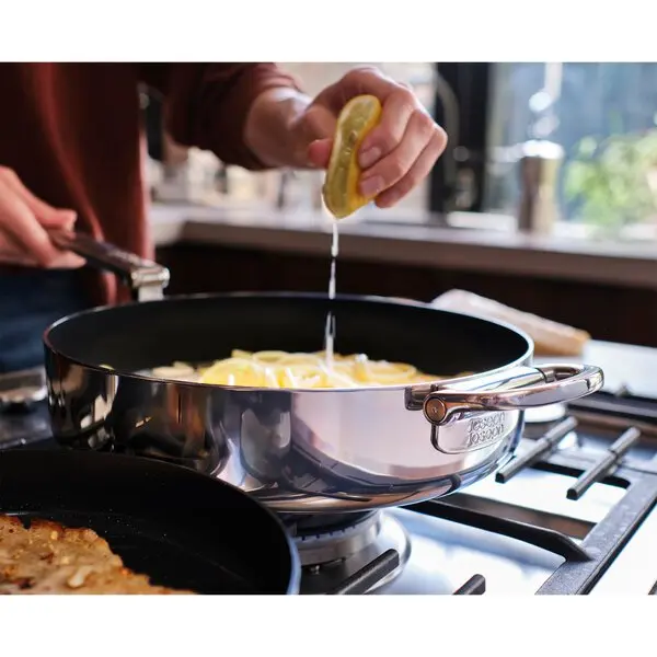 JOSEPH JOSEPH Space Steel Two Piece Ceramic Non-stick Fry Pan Set With Folding Handles