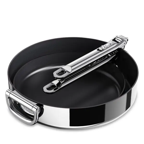 JOSEPH JOSEPH Space Steel Two Piece Ceramic Non-stick Fry Pan Set With Folding Handles