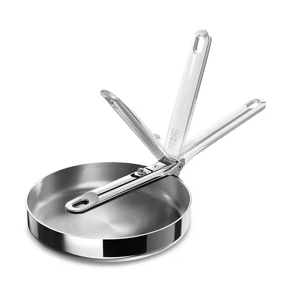 JOSEPH JOSEPH Space Steel 8 Stainless Steel Frying Pan With Folding Handle - Silver