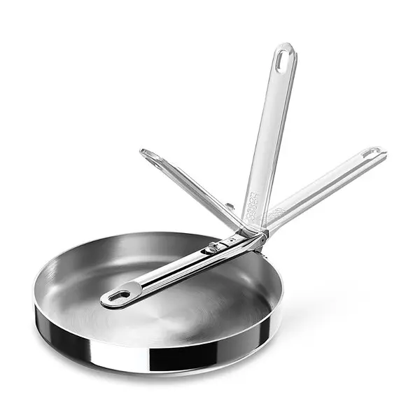 JOSEPH JOSEPH Space Steel 9.5 Stainless Steel Frying Pan With Folding Handle - Silver