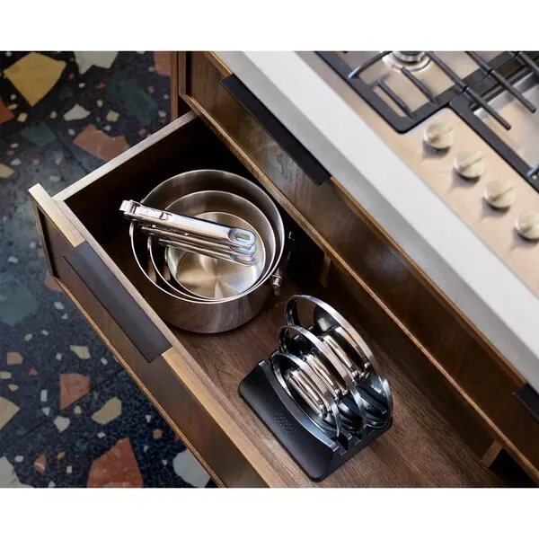 JOSEPH JOSEPH Space Steel Six Piece Stainless Steel Saucepan Set With Folding Handles
