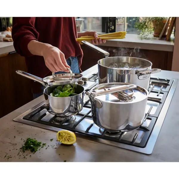 JOSEPH JOSEPH Space Steel Six Piece Stainless Steel Saucepan Set With Folding Handles