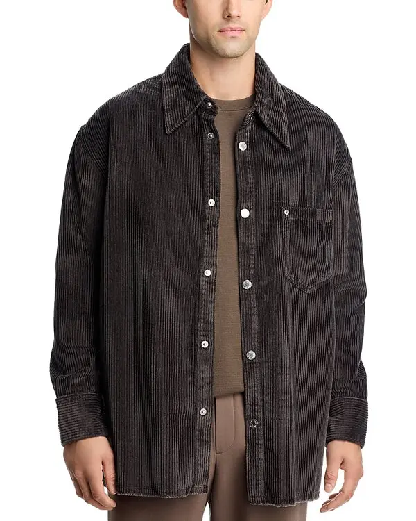 Ami Corduroy Overshirt - Anthracite Gray