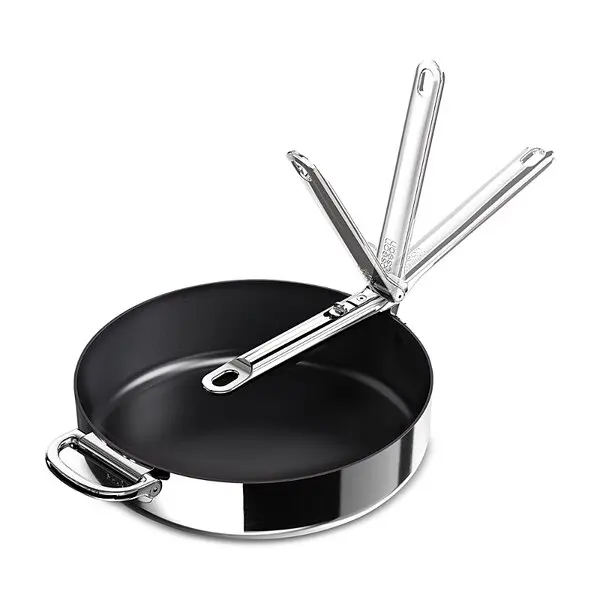 JOSEPH JOSEPH Space Steel 11 Ceramic Nonstick Frying Pan With Folding Handle - Silver