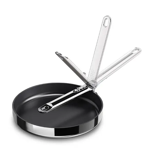 JOSEPH JOSEPH Space Steel 9.5 Ceramic Nonstick Frying Pan With Folding Handle - Silver