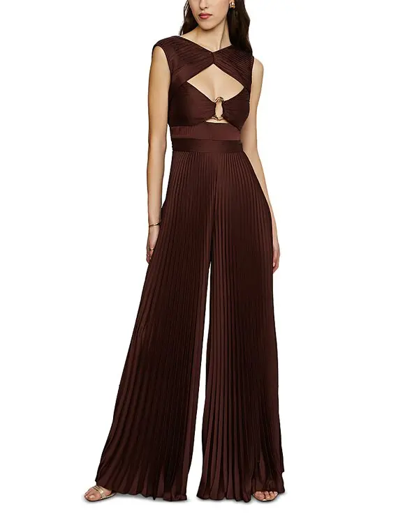 AMUR Rosalynn Pleated Jumpsuit - Smoky Quartz