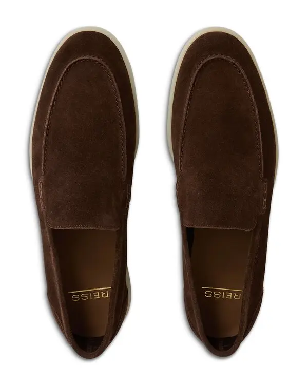 REISS Kason Slip On Loafers - Brown