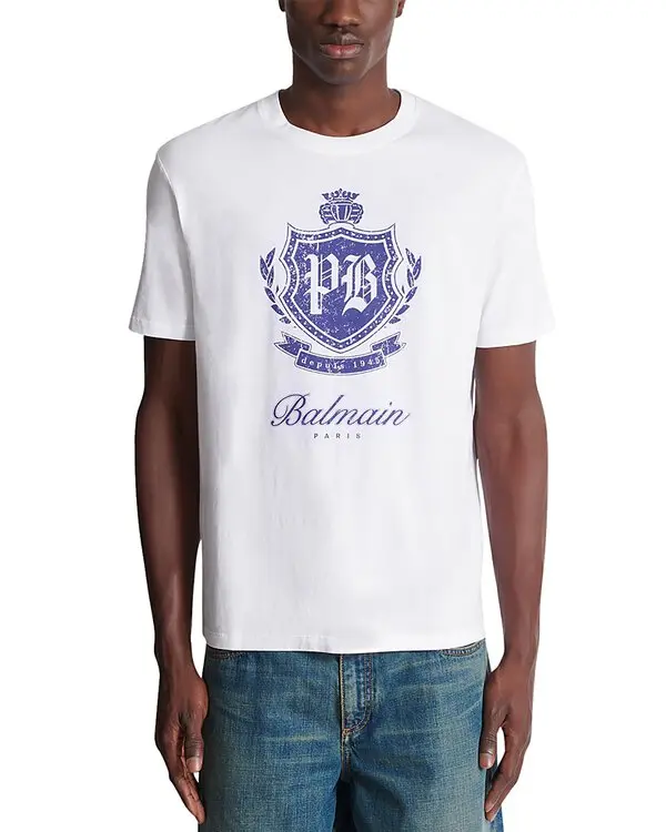 Balmain College Emblem Logo Graphic Tee
