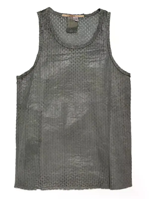 CAROL CHRISTIAN POELL Perforated Leather Tank Top