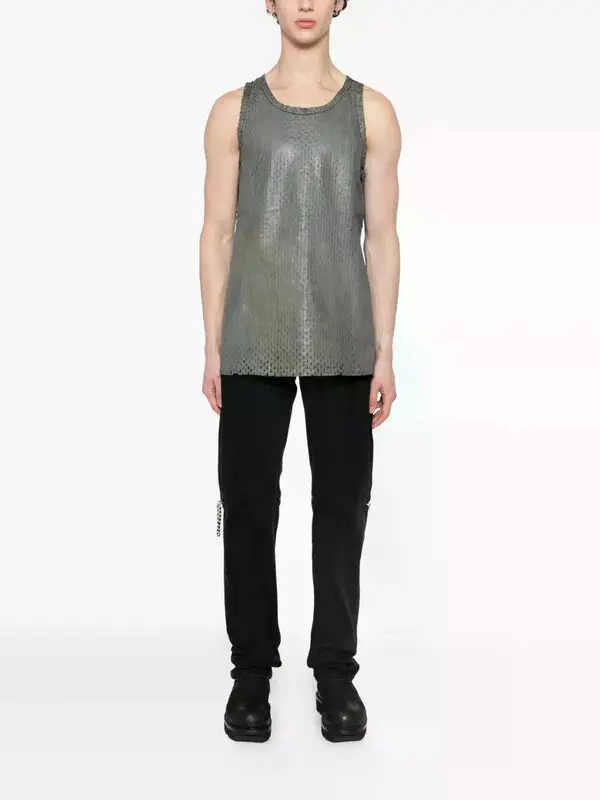 CAROL CHRISTIAN POELL Perforated Leather Tank Top