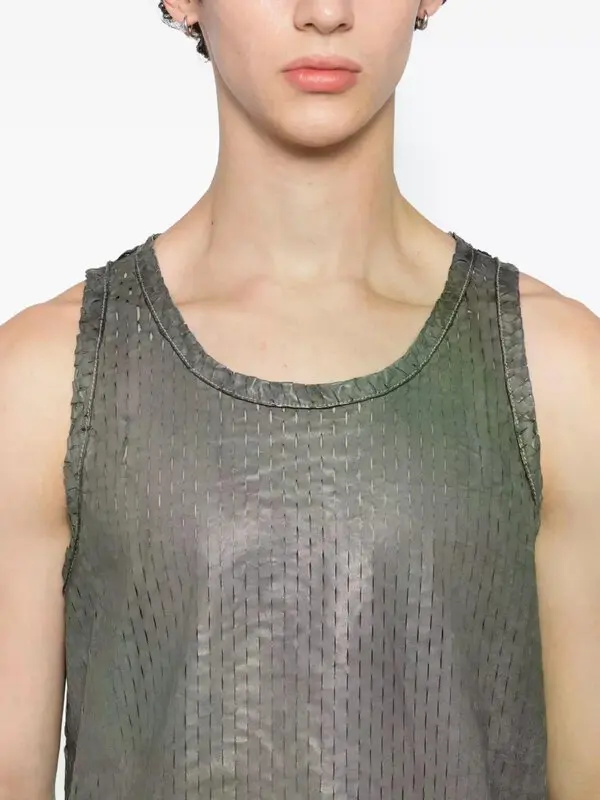 CAROL CHRISTIAN POELL Perforated Leather Tank Top