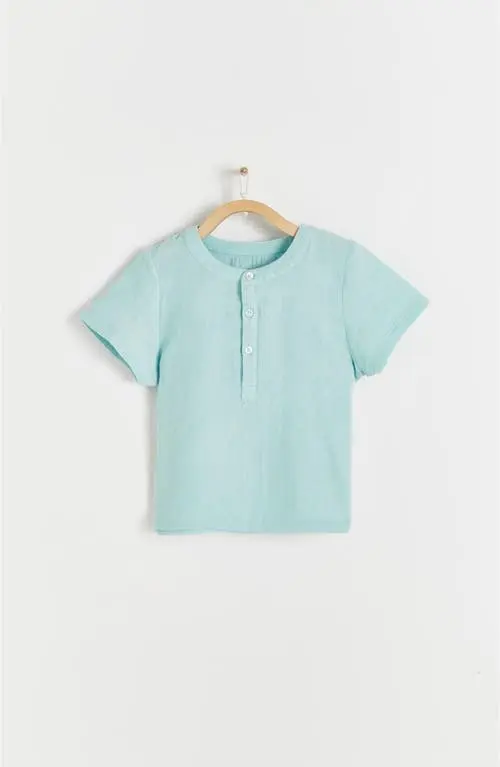 BABYCOTTONS Monet Mandarin Collar Short Sleeve Shirt - Green