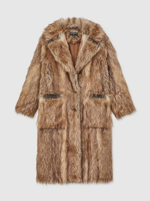 REISS Atelier Faux-fur Long Coat