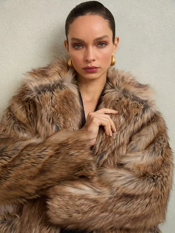 REISS Atelier Faux-fur Long Coat