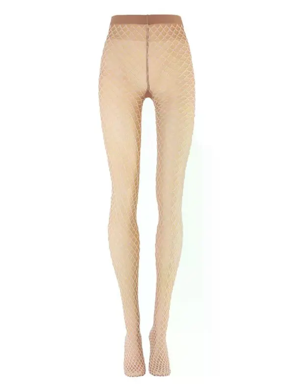 Wolford Velvet Net Illusion Tights - Neutrals