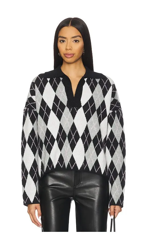 ALL THE WAYS Argyle Cropped Sweater
