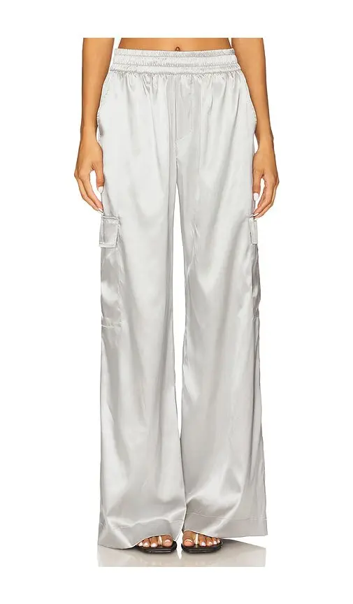 Heroine Sport Satin Cargo Pants - Silver