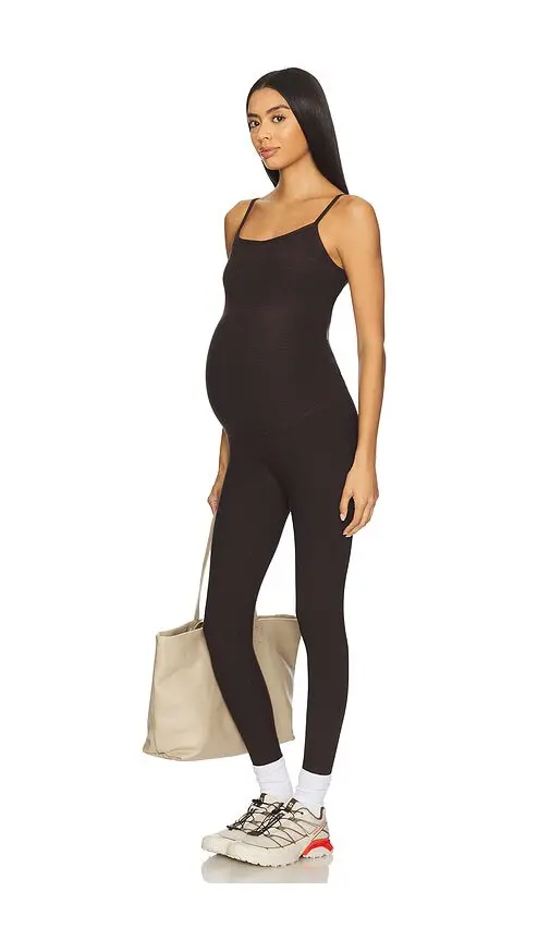 Beyond Yoga Spacedye Maternity Jumpsuit - Dark Chocolate Heather