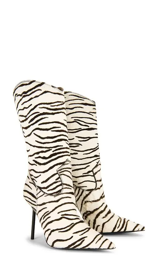Paris Texas Lidia Western Boot 105 - White Zebra