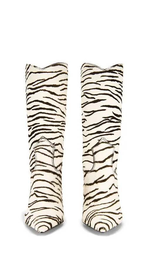 Paris Texas Lidia Western Boot 105 - White Zebra