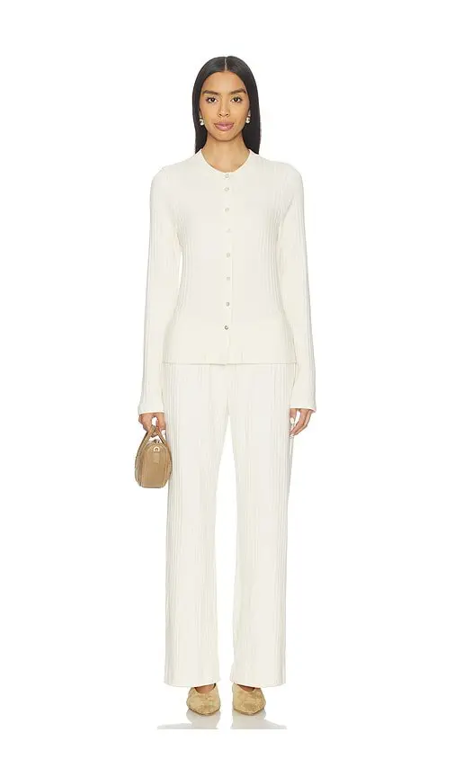 Donni. The Sweater Rib Cardigan - Creme
