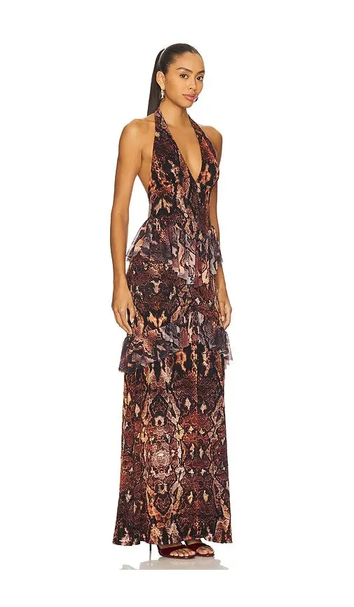 Afrm Athens Crochet Lace Maxi Dress - Umber Snake - 8% Off | Editorialist