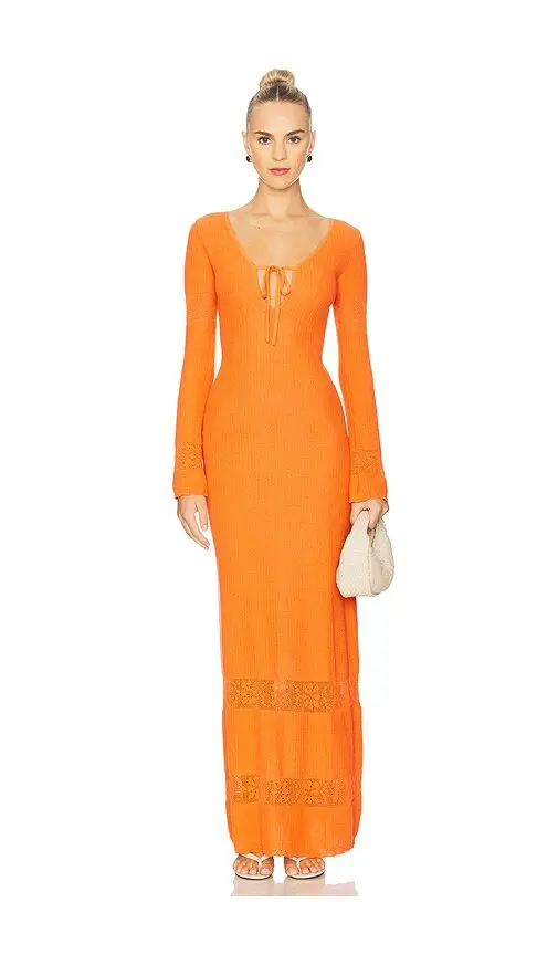 ASTA RESORT Rita Crochet Dress - Tangerine
