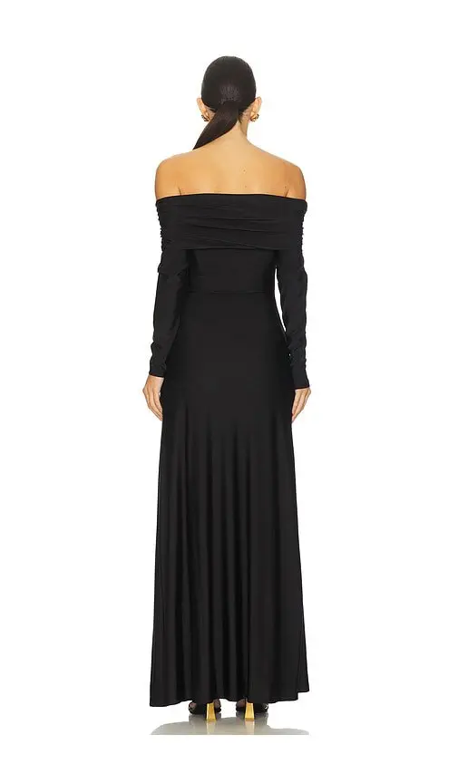 Runaway The Label Abbie Off Shoulder Maxi Dress - Black