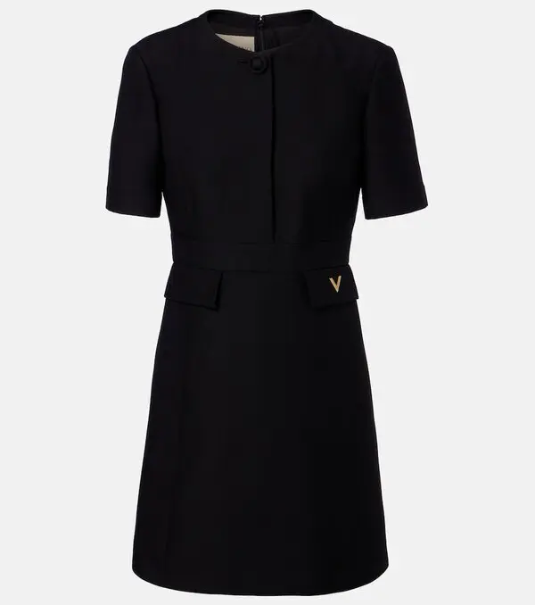 Valentino Garavani Crepe Couture Vgold Minidress - Black