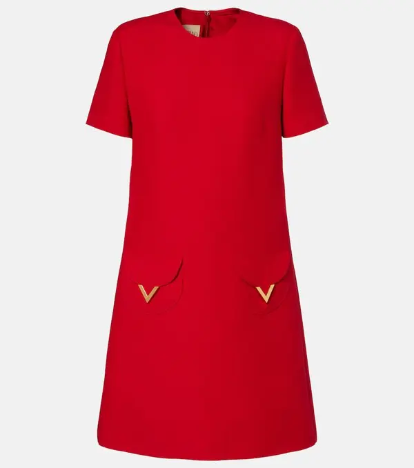 Valentino Garavani Crepe Couture Vgold Minidress - Red