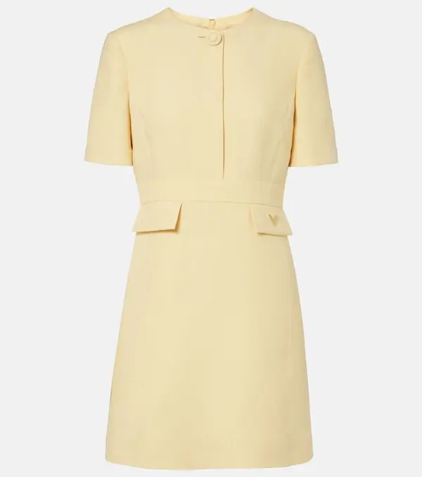 Valentino Garavani Crepe Couture Vgold Minidress - Yellow
