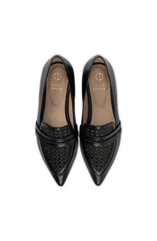 CHRIS DONOVAN Chill Woven Leather Loafer - Black