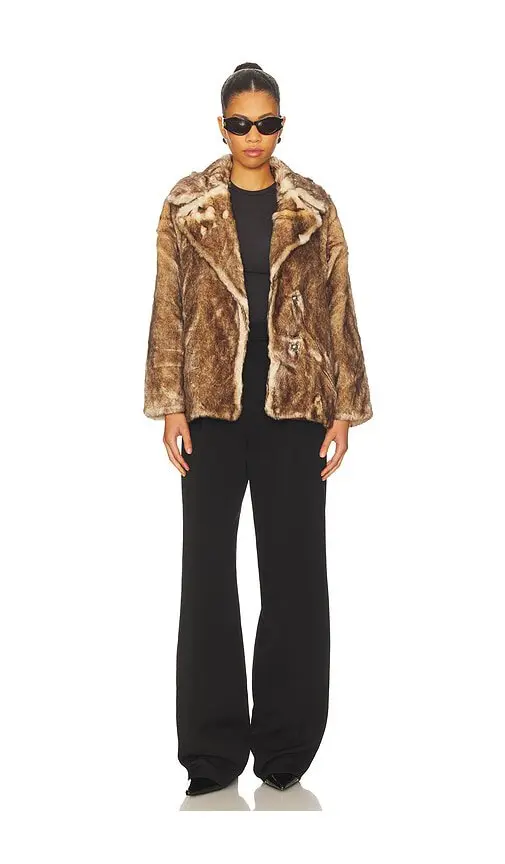 JAKKE Rita Faux Fur Coat - Brown