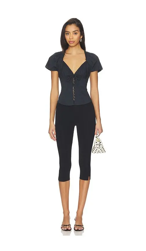 Free People Ruffled Trim Blouse
