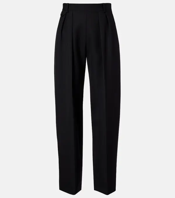 Khaite Dugan Wool Tapered Trousers - Black